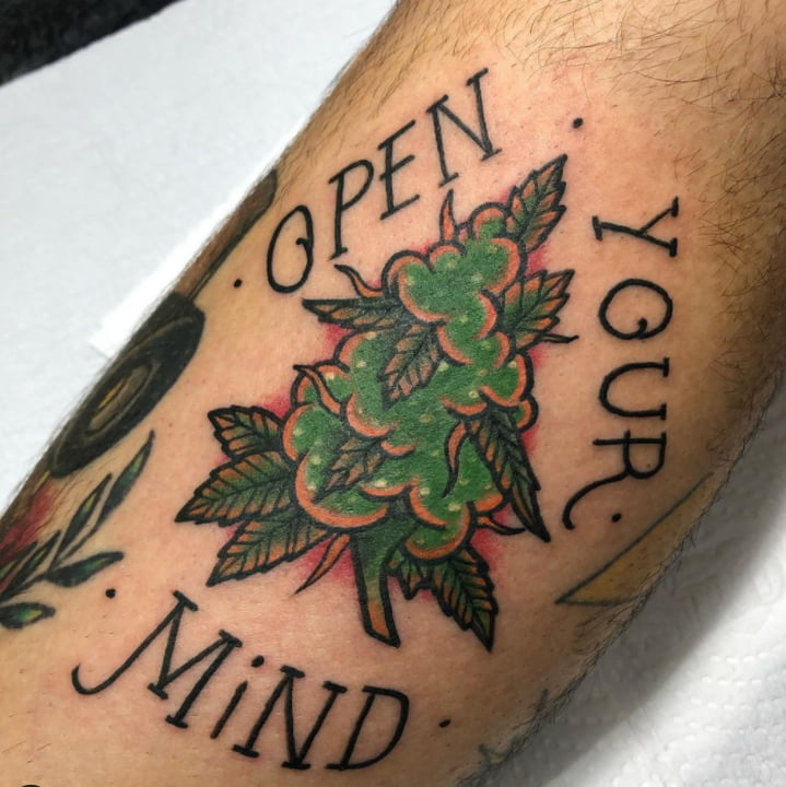 Simple Pot Leaf Tattoos